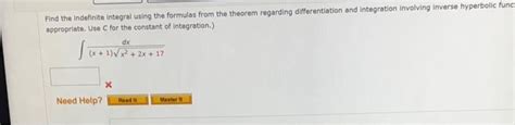 Solved Find The Indefinite Integral Using The Formulas From Chegg