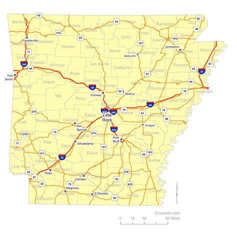 Arkansas State Map With Cities