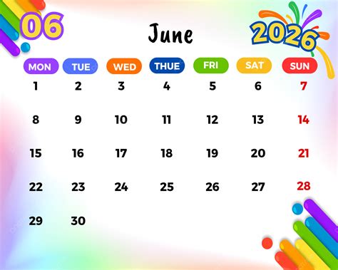 Calendar Template Design June 2026 Template Download On Pngtree