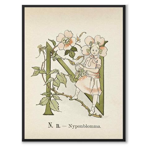 Prinsarnes Blomsteralfabet Poster Affisch Av Ottilia Adelborg Historly