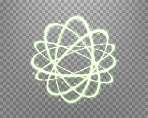 Atom Particle Light Effect Glowing Green Magic Rings Neon Realistic