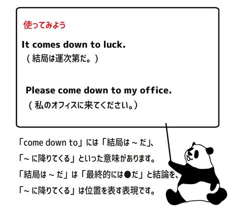 英語のイディオム：come Down Toの意味と使い方 Eigo Labえいご研）