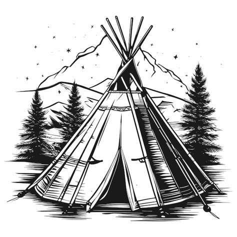 Premium Vector Vector Teepee Sketch Hand Drawn In Doodle Style