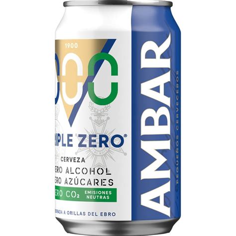 Cerveza Rubia Triple Zero Sin Alcohol Lata 33 Cl · Ambar 00