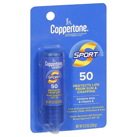 Coppertone Sport Lip Balm Spf 50 013 Oz Albertsons