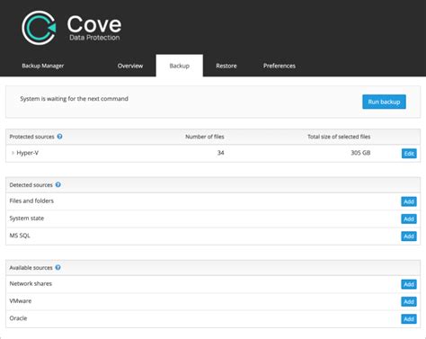 Hyper V Backup Configuration