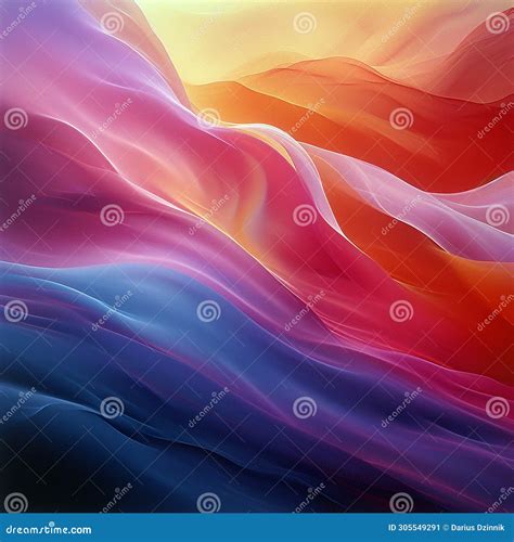 Graphical Representation Of A Coloured Sine Wave Ai Generative Stock Illustration