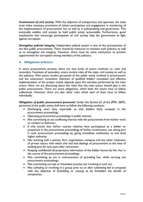 Ethics In Public Procurement Pdf
