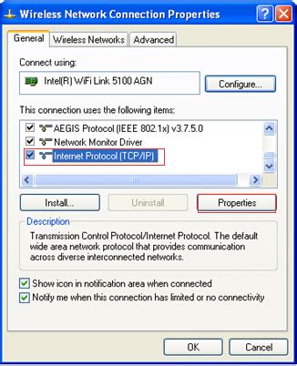 How To Configure TCP IP Properties Of The Wireless Connection On My Computer Windows XP Vista