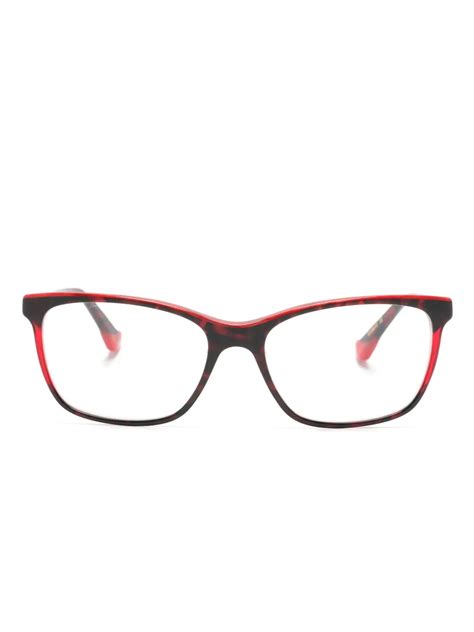 Etnia Barcelona Constanza Rectangle Frame Glasses In Red Modesens