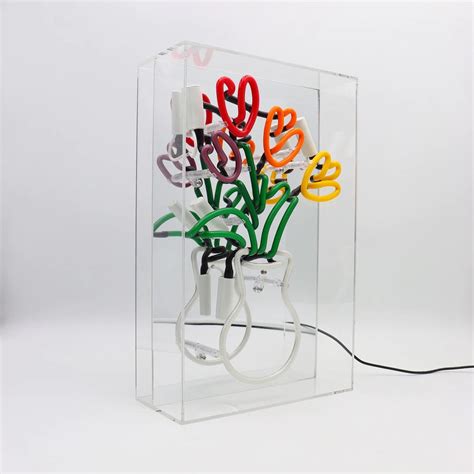 Neon Glass Tulips Box Objekt