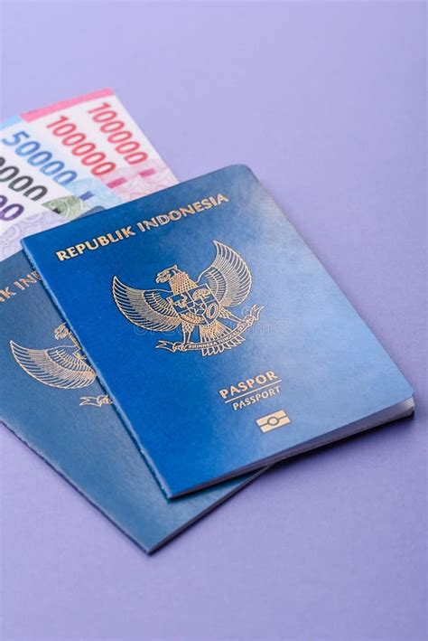 Indonesian Passport For Travelling Flying And Doing Business Stock