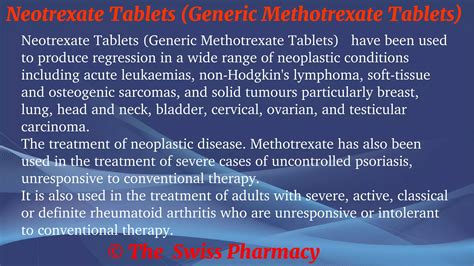 Neotrexate Generic Methotrexate Tablets Pdf Cancer Diseases And Conditions