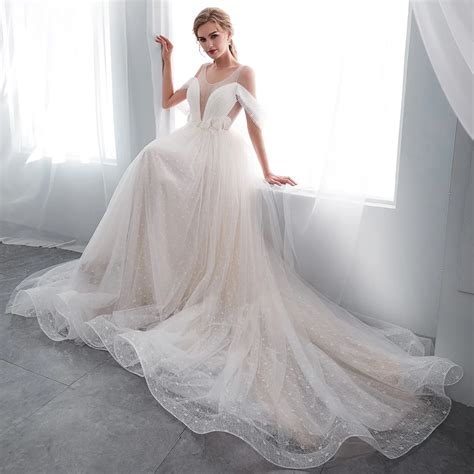 Berylove Sexy Wedding Dress 2018 Off Shoulder Lace Wedding Dresses For