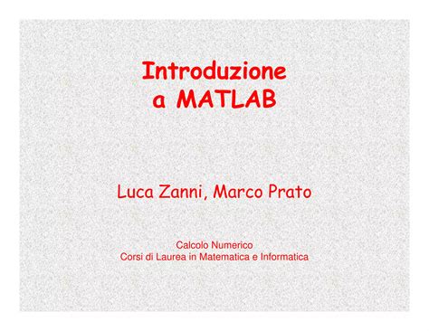 Matlab Introduzione E Comandi Base Ppt