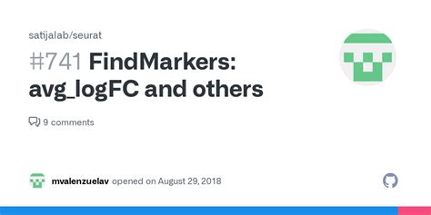 FindMarkers Avg LogFC And Others Issue 741 Satijalab Seurat GitHub