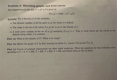 solved problem 2 sketching graphs and level curves the