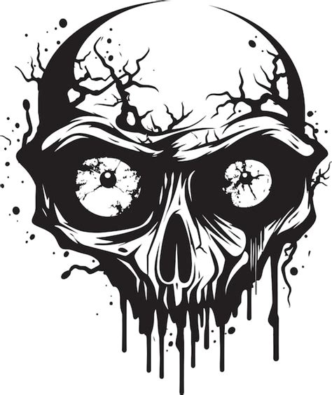 Premium Vector Nightmarish Skull Stare Black Zombie Design Ghoulish