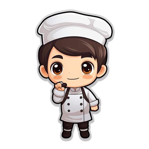Premium Photo Chibi Chef Character Sticker