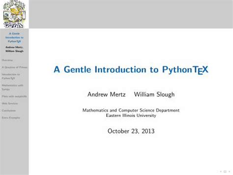 PDF A Gentle Introduction To PythonTeX TeX Users Group PDF FileExtra Examples A Gentle