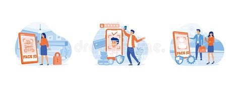 Face Recognitiondata Safety Mobile Phone Users Getting Access To Data After Biometric Checking