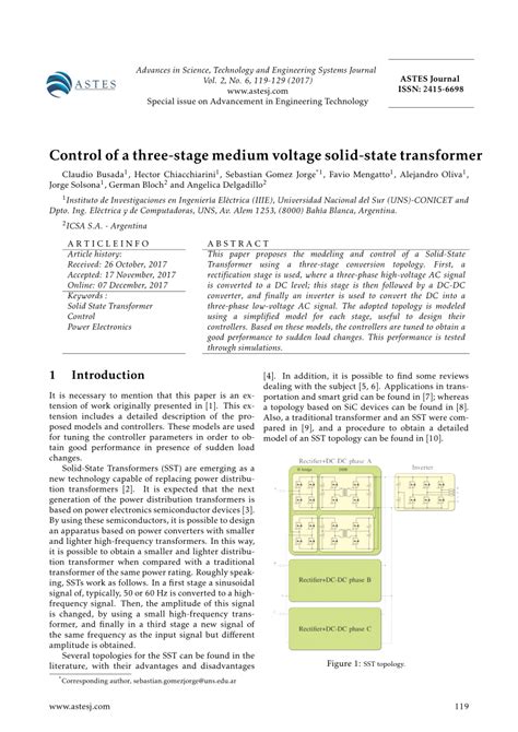 Pdf Control Of A Three Stage Medium Voltage Solid State Transformer