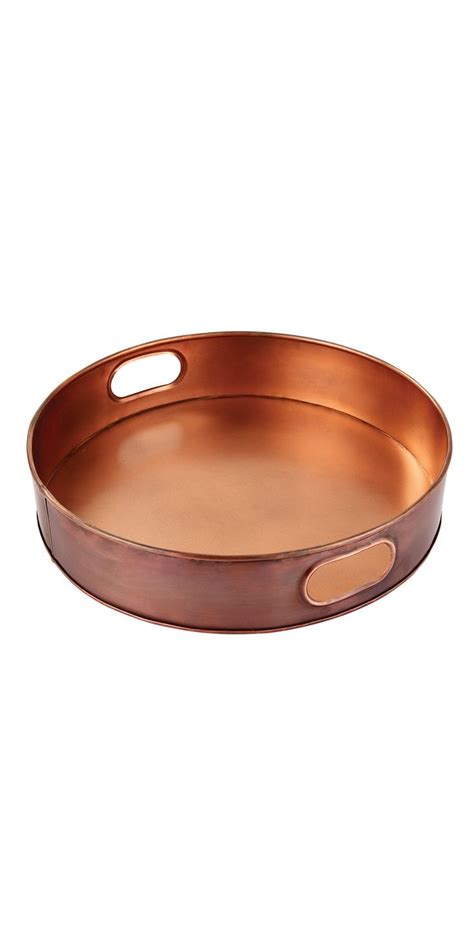 Serving Tray In Aged Copper Finish Copper Accents Copper Finish Aged Copper
