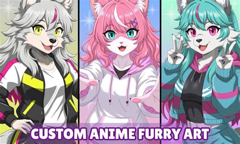 Draw Anime Furry Art Fursona Or Kemono Furry Character Illustration By