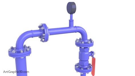 Industrial Gas Pipe 3d Model Download