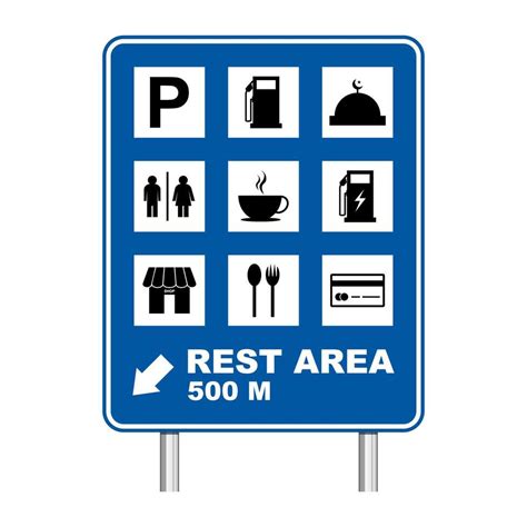 Rest Area Sign Board On White Background 48517337 Vector Art At Vecteezy