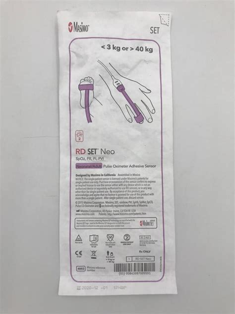 Masimo 4003 Rd Set Neonataladult Pulse Oximeter Adhesive Sensor X