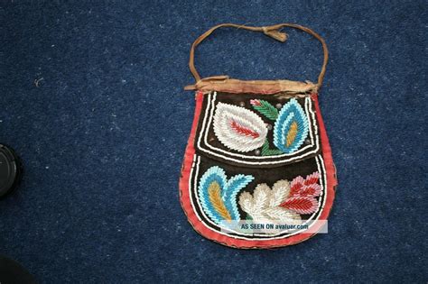 19th Century Iroquois Beadwork Beaded Bag Native American Indian 45524