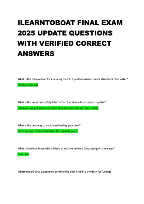 Ilearntoboat Final Exam 2025 Update Questions With Verified Correct