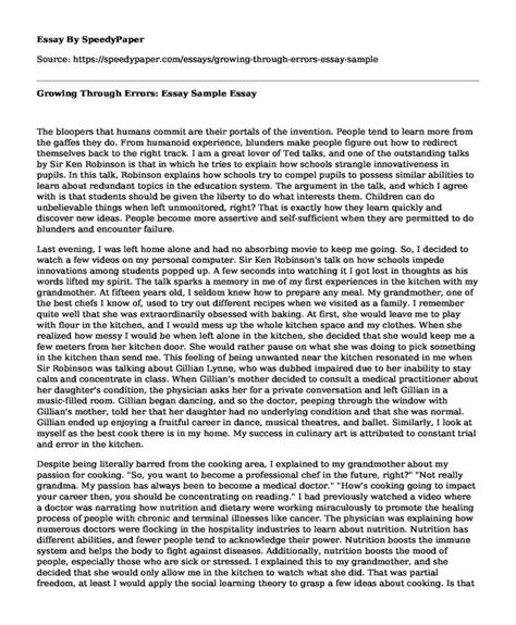 📚 Growing Through Errors Essay Sample