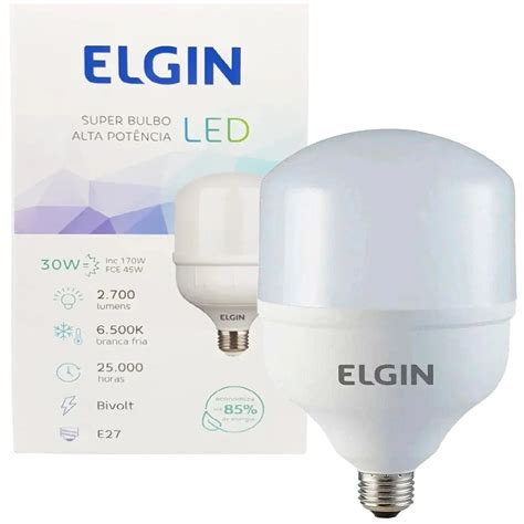 Lâmpada Bulbo Led T 30w Bivolt 6500k Ld Elgin 48lsb30fld00 Sobraltech