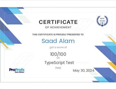 Achieved Typescript Quiz With 100100 Saad Alam Posted On The Topic Linkedin