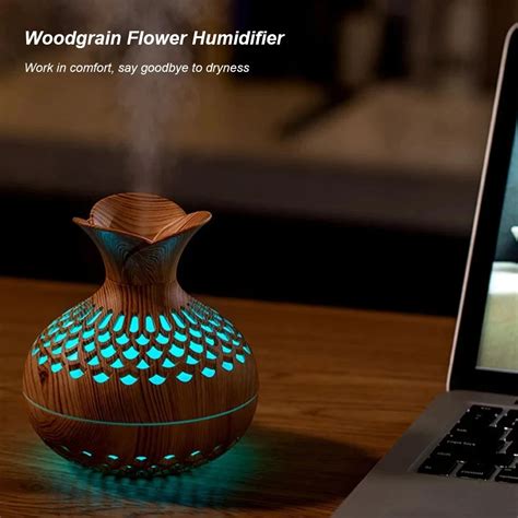 Wood Grain Humidifier 300ml Usb Aroma Diffuser Atomizer Usb Household