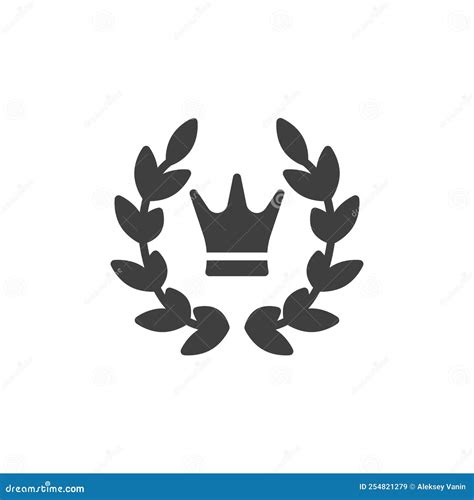 Crown And Laurel Wreath Vector Icon Stock Vector Illustration Of Certificate Logo 254821279