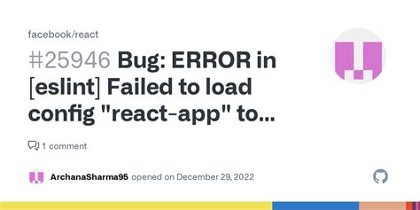Bug Error In Eslint Failed To Load Config React App To Extend From