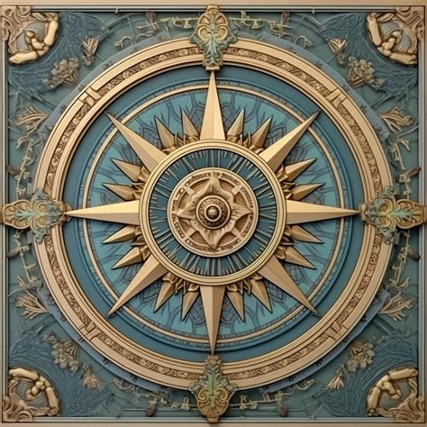 Premium Photo A Close Up Of A Clock With A Compass On It Generative Ai