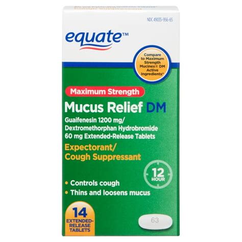 Equate Maximum Strength 12 Hour Mucus Relief Dm Guaifenesin And