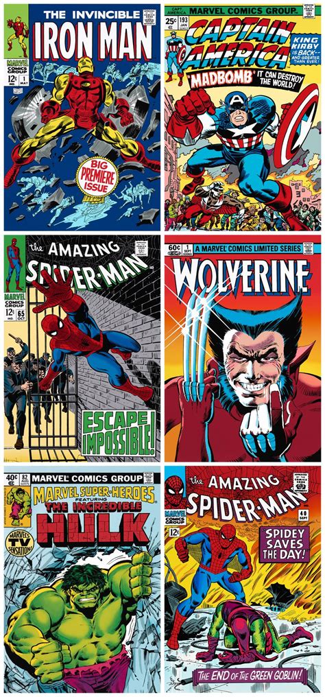 Lot Portfolio Of 6 Iconic Marvel Comics Covers 2016 Giclee Ed 25