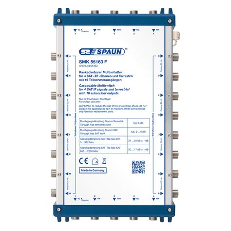 Spaun Cascadable Multiswitch Passive 5 In 16 Out Space Television
