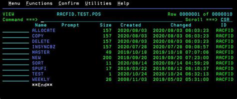 Member List Statistics Tso Ispf Tutorial