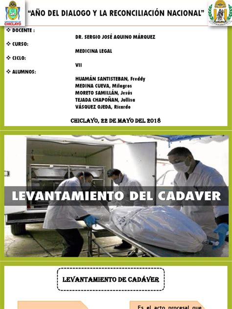 Levantamiento De Cadáver Pdf Evidencia Ley Evidencia