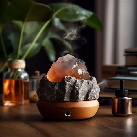 Premium Photo Raw Rough Crystal Essential Oil Diffuser Generative Ai
