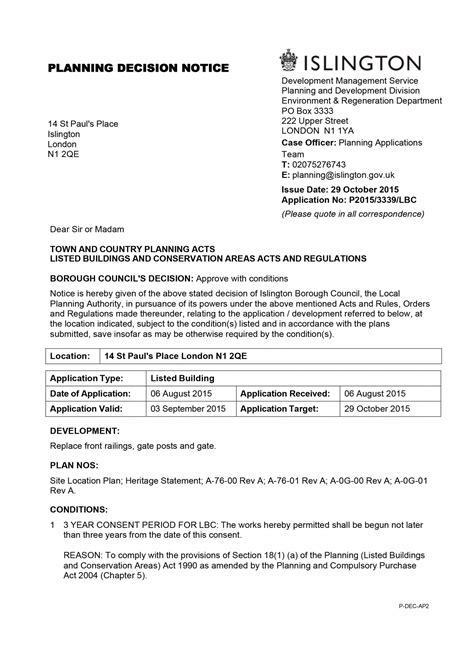 Islington Council Planning Application Form