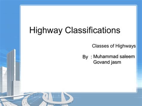 Highway Classifications Ppt Travel