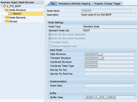 SAP Business Object And Node Settingsn Transaction BOBF