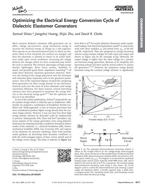 Pdf Optimizing The Electrical Energy Conversion Cycle Of Dielectric